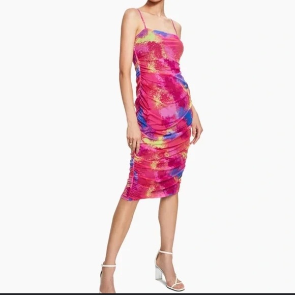 Bar III | Dresses | Bar Iii Tie Dye Ruched Midi Dress | Poshmark